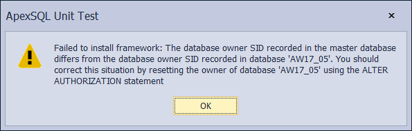 Failed To Install Framework Error Is Encountered When Installing Tsqlt Framework On A Database